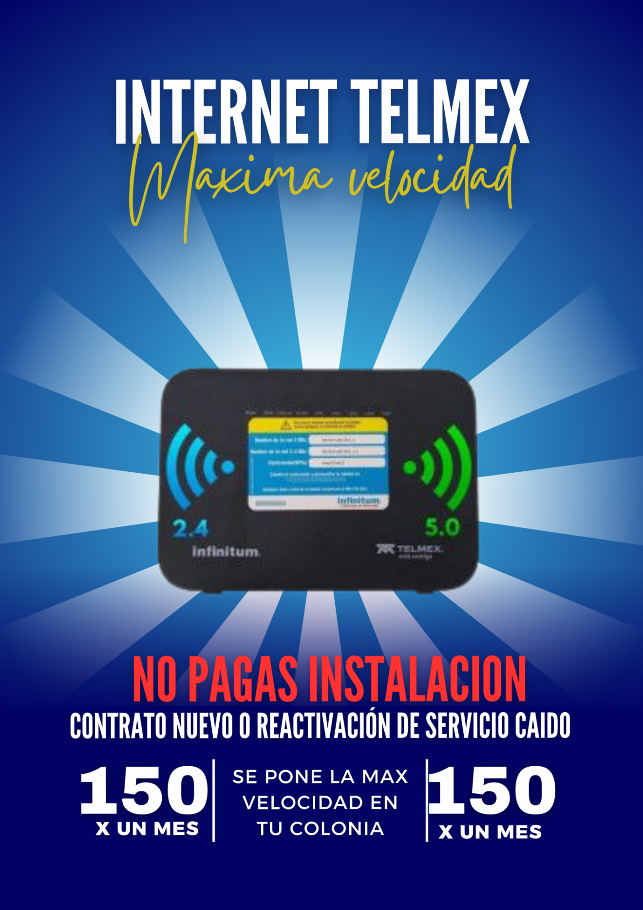 INTERNET TELMEX X MES SE RENUEVA LOS MESES QUE QUIERAS – AccountsGoods